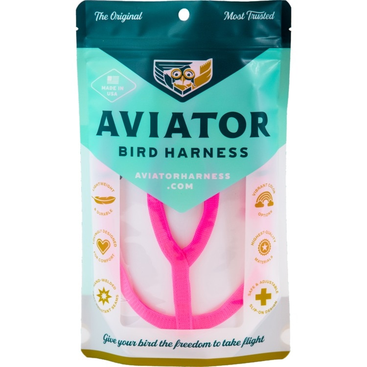 Aviator Bird Harness & Leash, Large - Pink